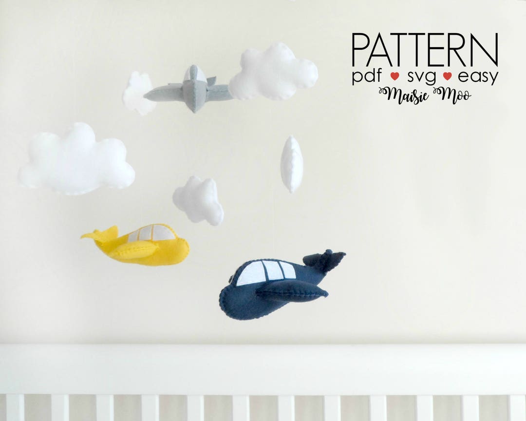 Airplane Pattern Felt Airplane SVG Cricut Maker Airplane Nursery Decor ...