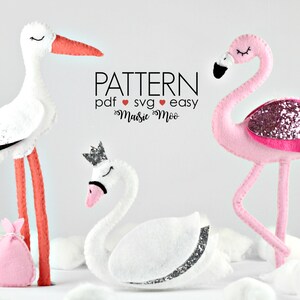 Felt Flamingo Pattern Felt Pattern Flamingo Nursery Flamingo Ornament ...