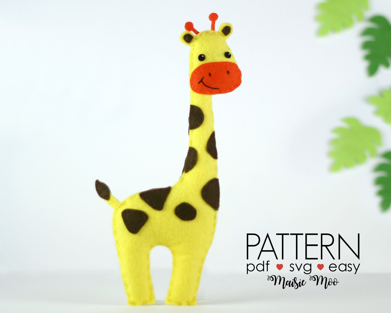 Felt Giraffe Pattern | Felt Animals Pattern | Giraffe Nursery | Safari ...
