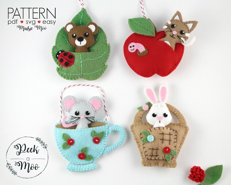 Teacher Gift Ornament Pattern Apple Ornament DIY Teacher Gift - Etsy