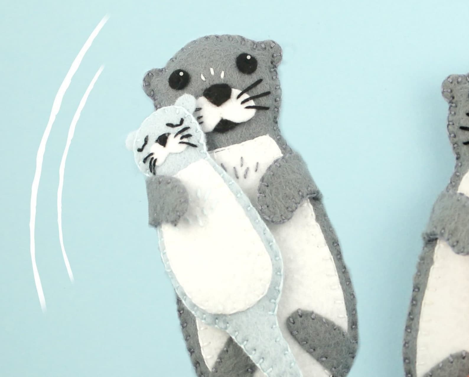 Felt Otter Pattern Mother and Baby Plush Pattern Cricut - Etsy