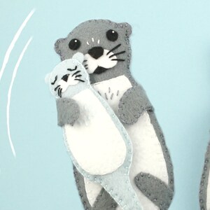 Felt Otter Sewing Pattern – Mother and Baby Plush, Easy Beginner Sewing ...