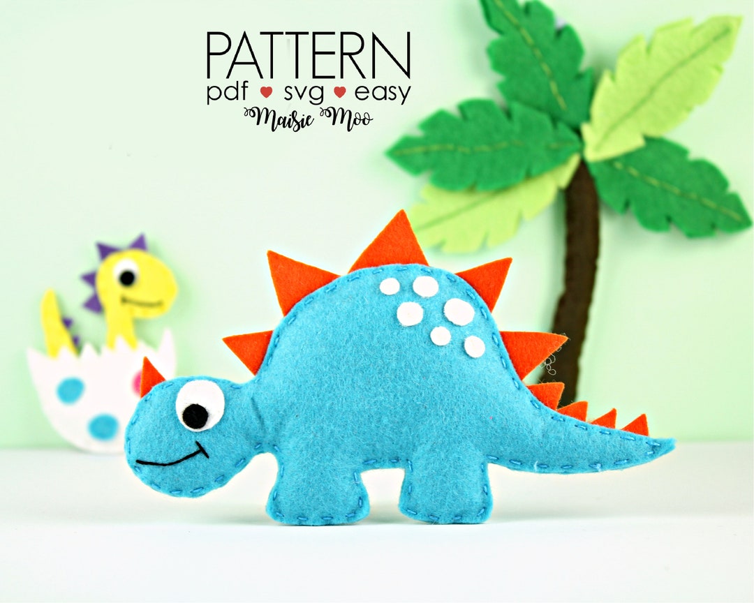 Stegosaurus Felt Sewing Pattern | Dinosaur PDF Pattern | Stegosaurus ...