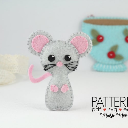 Felt Mouse Pattern Mouse Finger Puppet Mouse Ornament | Etsy