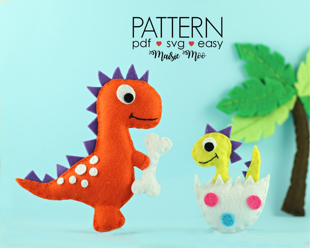 Felt Dinosaur Pattern | T Rex Plush Pattern | Baby Dinosaur PDF Pattern ...