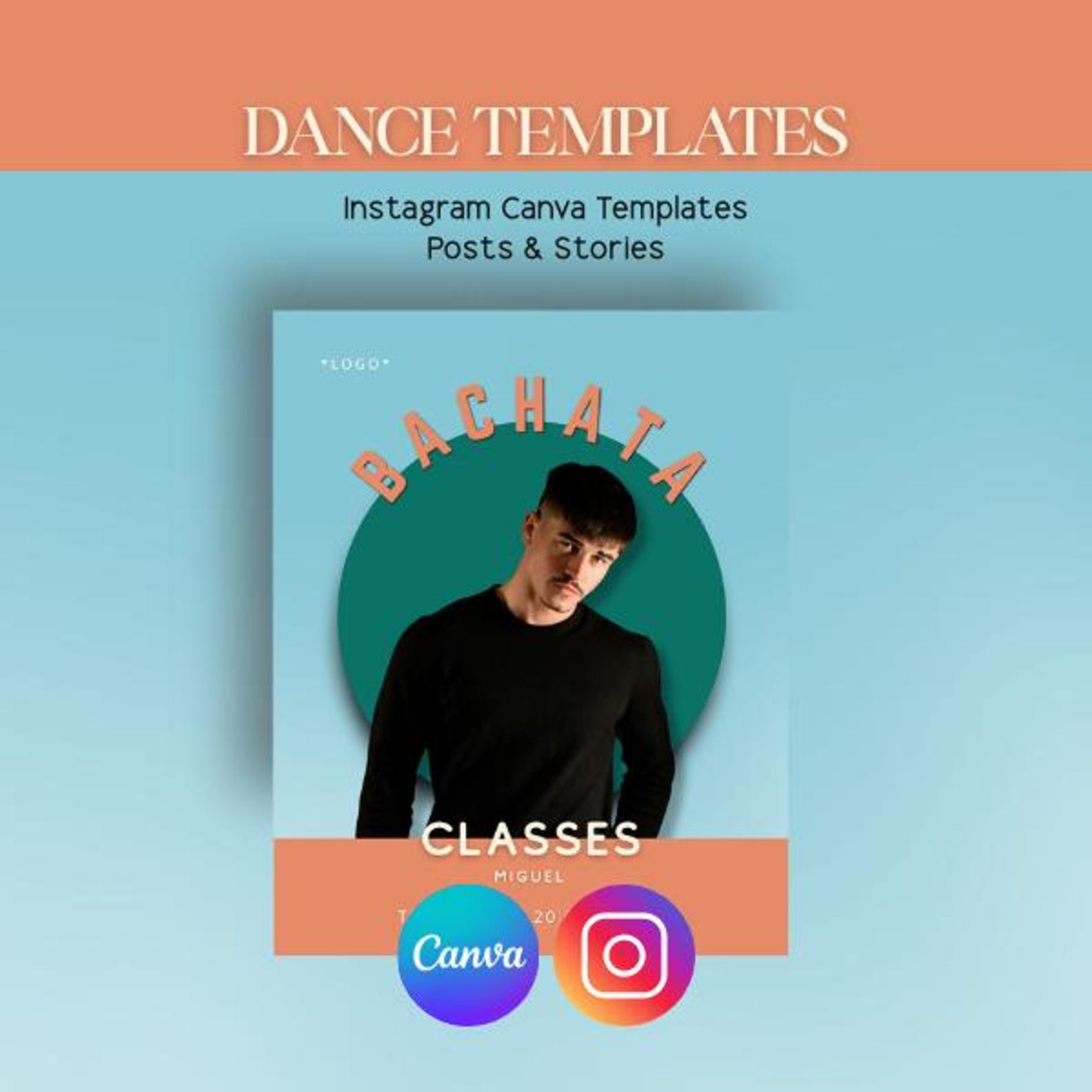 Dance Flyers Instagram Templates Bundle, Bachata Flyers, Dance Teacher ...
