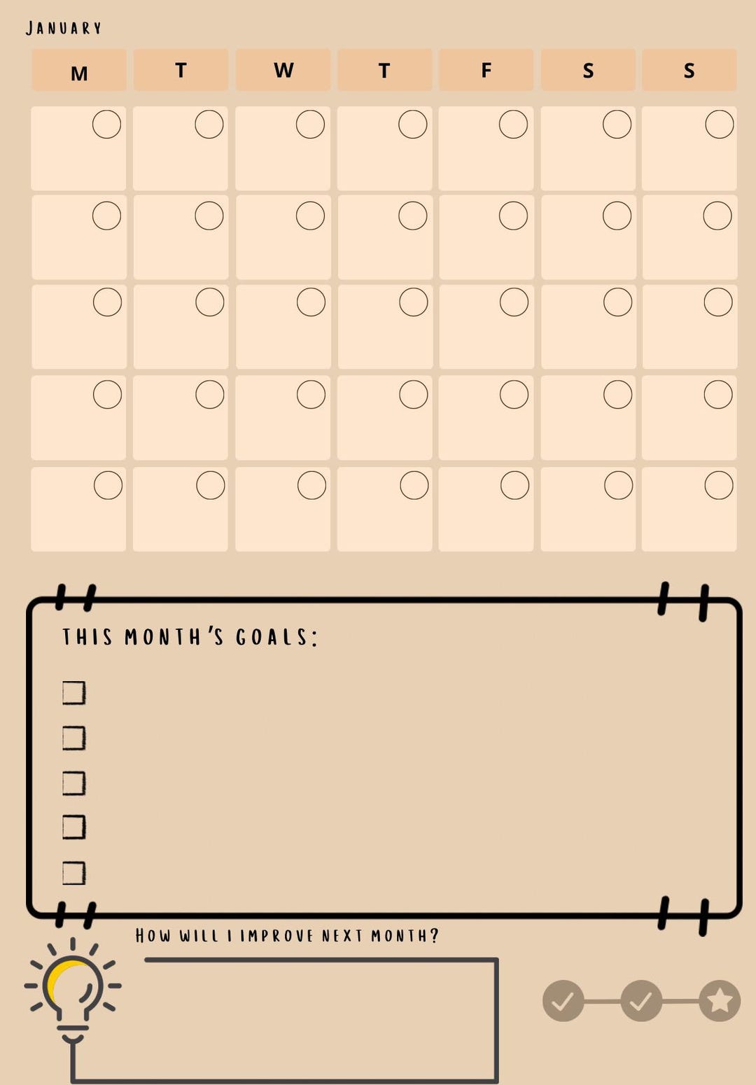 Monthly E-planner - Goal Setting, Diary Taking, Planning - Etsy