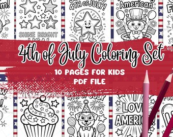 Patriotic Coloring Pages for Kids, 4th of July Activity, Printable 4th ...