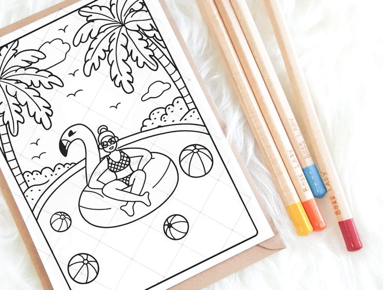 Summer Coloring Pages: Kids & Adults Activity Book (10-page Printable ...