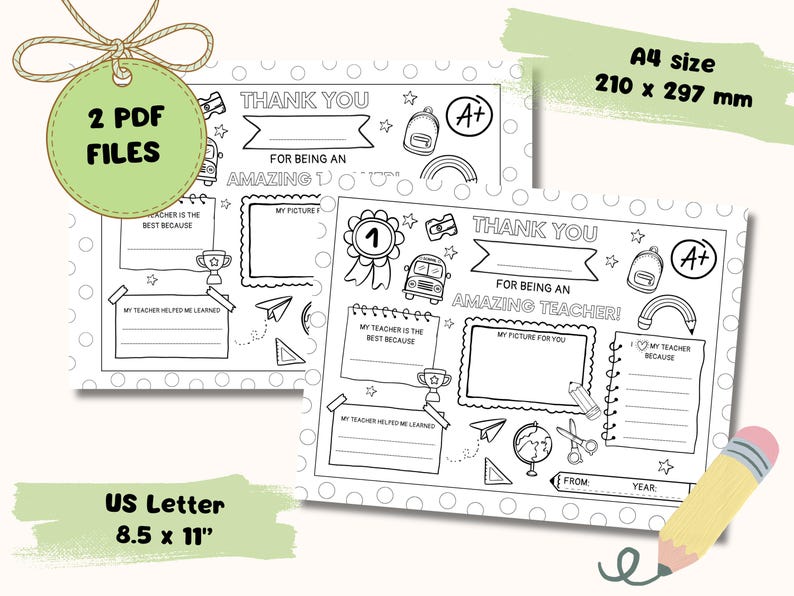 All About My Teacher Coloring Page Printable | Teacher Appreciation ...