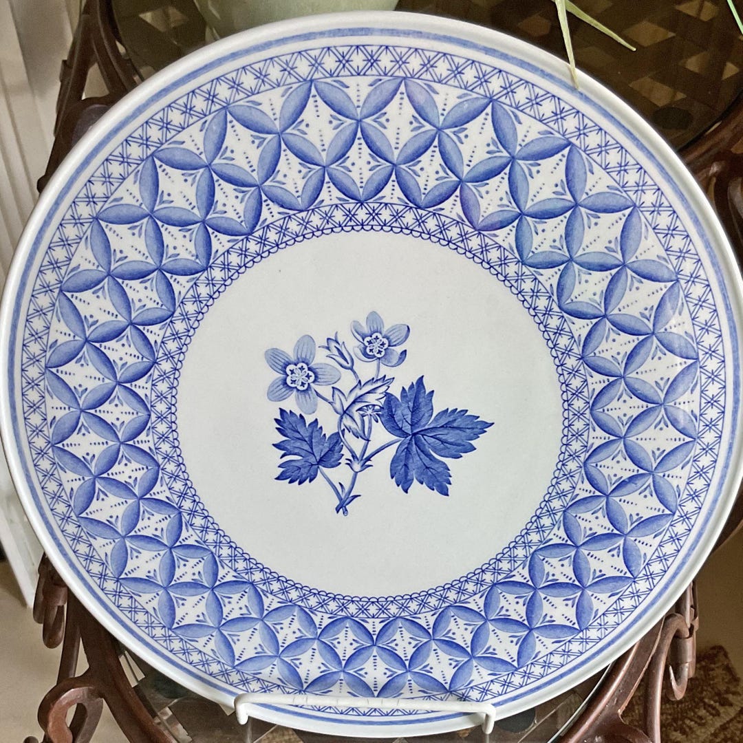 Vintage Spode Blue Geranium Cake Plate: Made in England - Etsy