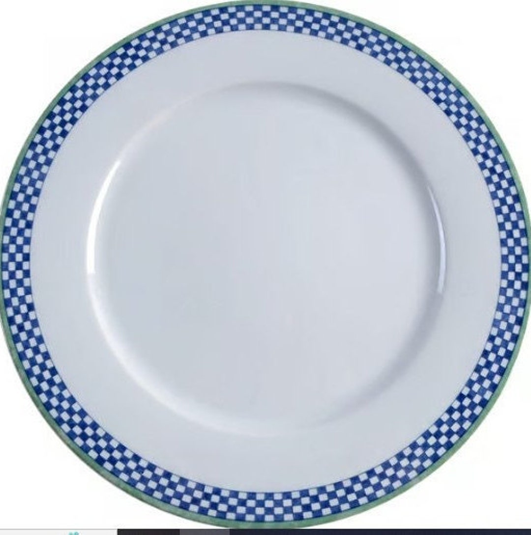 VILLEROY and BOCH Checker Board Castell Switch 3 Dinner Plates Villeroy ...