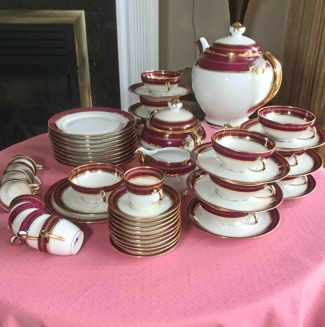 Limoges Tea Set PL Limoges 52 Pc Tea Set La Porcelaine Limousine ...