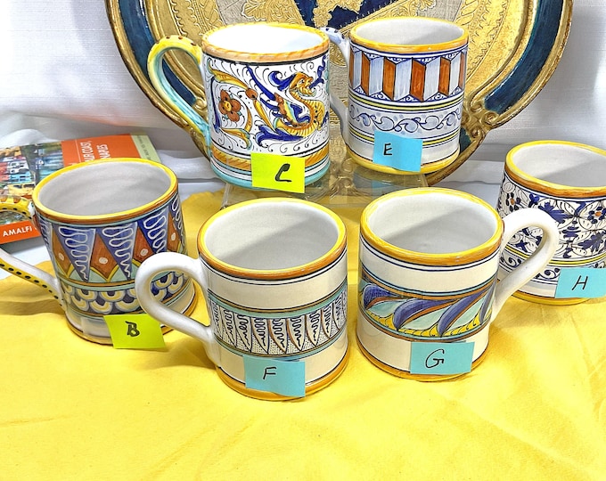Deruta Mugs, Signed by Artist, Franco Mari, Italian Pottery, Majolica ...