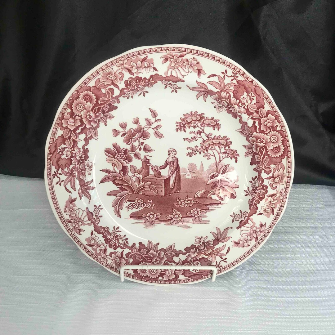 Spode Archive Georgian Girl at Well Dinner Plate Spode Pink ...
