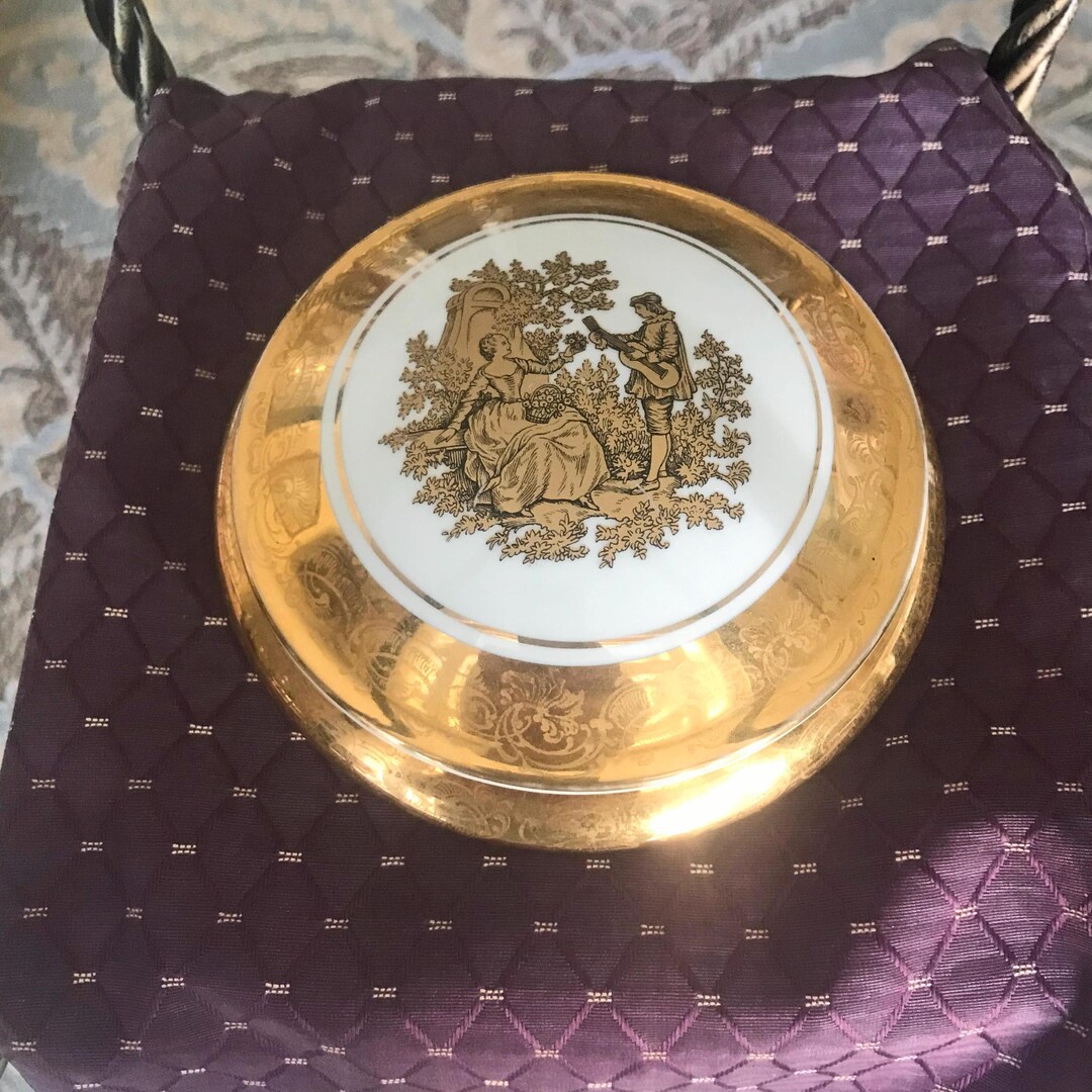 Limoges Vanity Box, Limoges Courting Couple Powder Box, R H Limoges ...