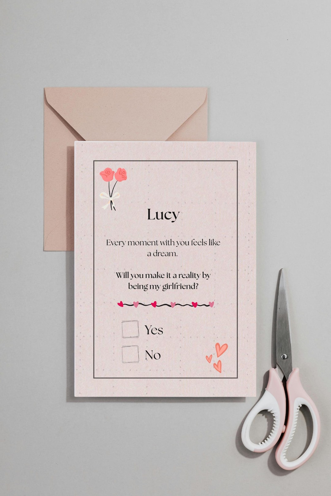 Cute 'be My Girlfriend' Card Template - Love Proposal Card for Her ...