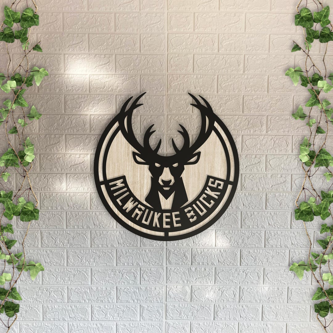 Milwaukee Bucks Wooden Wall Decor, Round Laser Cut Design With Light ...