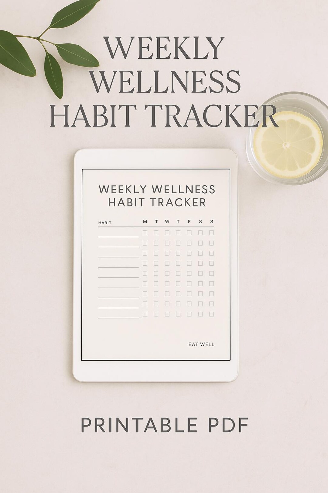 Weekly Wellness Habit Tracker – Printable PDF for Clean Living & Self ...