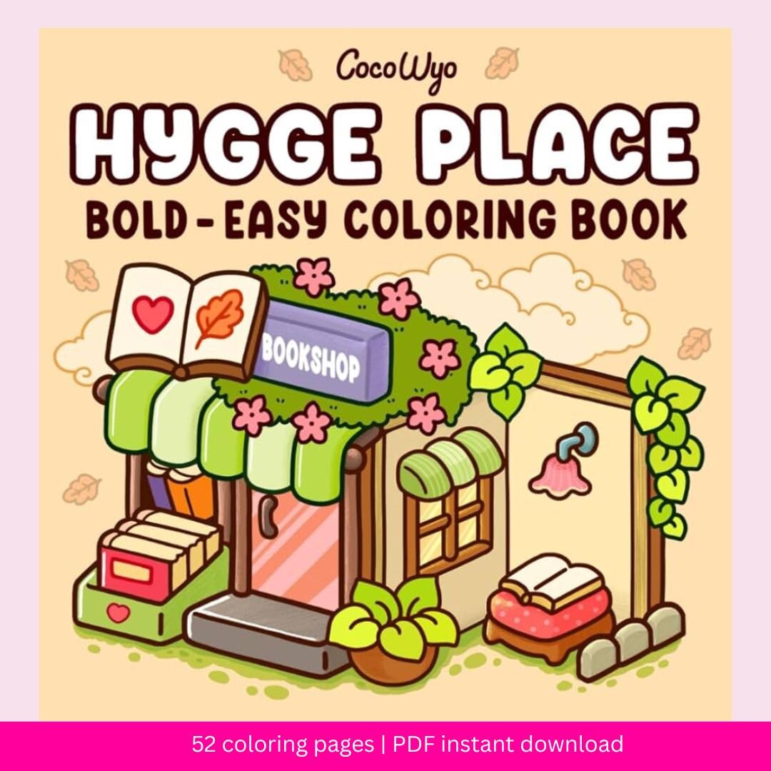 Hygge Place Coloring Book, Coco Wyo Huggy Place Coloring Pages, 52 ...