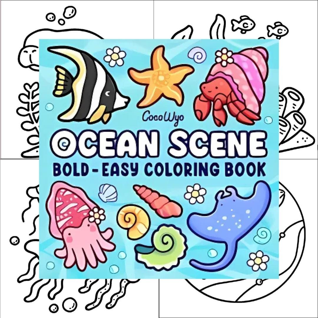 Ocean Scene Coloring Book Coco Wyo, Adult Coloring Pages Ocean Scene ...