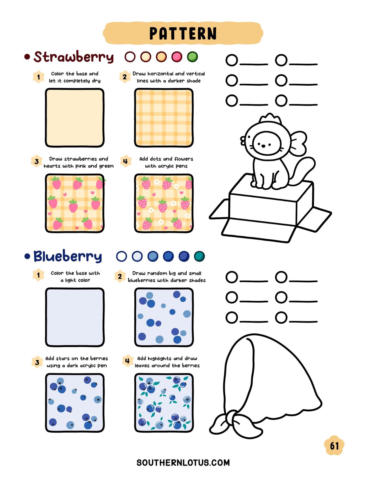 How to Draw Easy Patterns Coloring Pages, Cozy Coloring Books, Digital ...