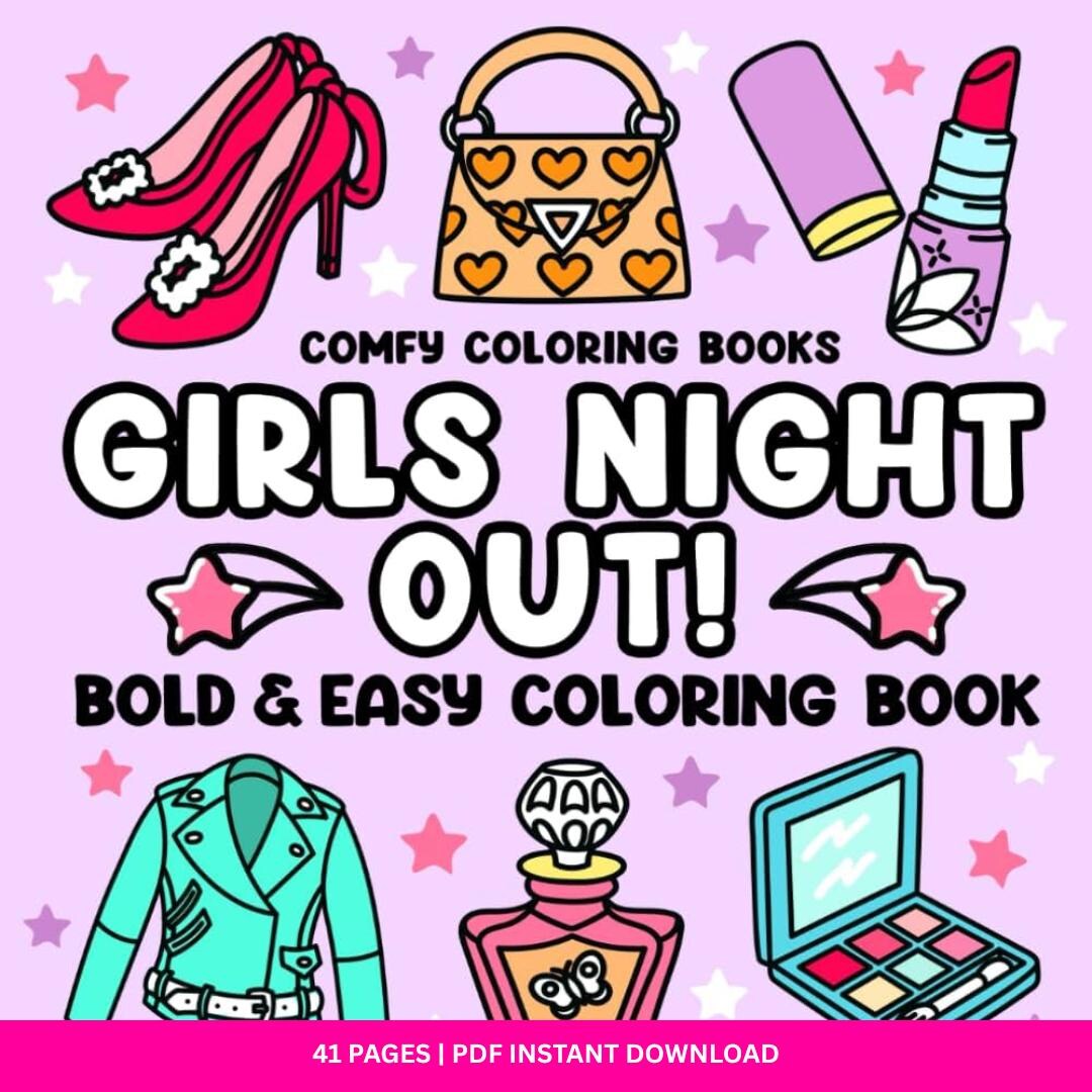 Girls Night Out Coloring Pages Cozy Coloring Books Digital Download 41 ...