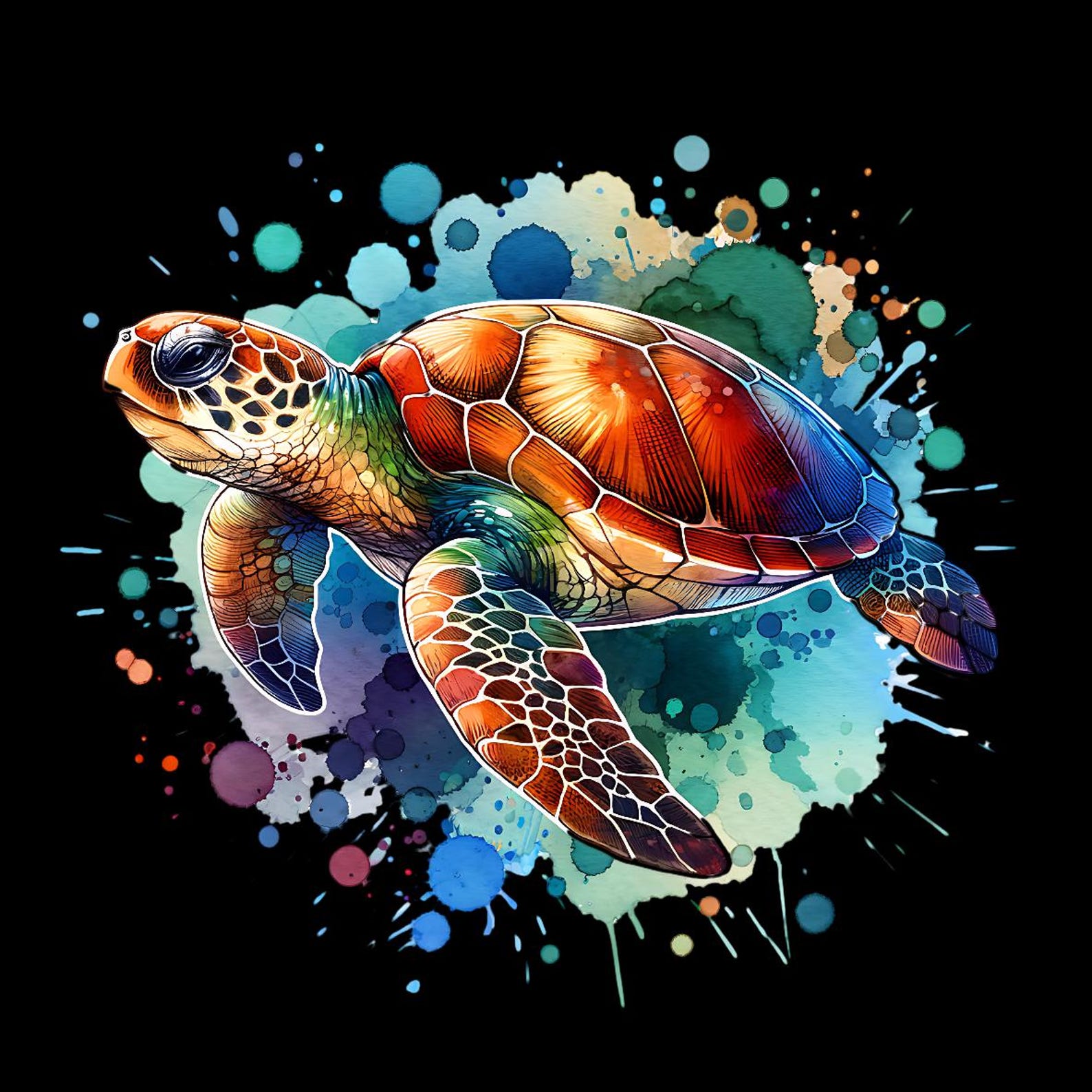 Watercolor Sea Turtle Clipart, Marine Life Art (digital Download) - Etsy