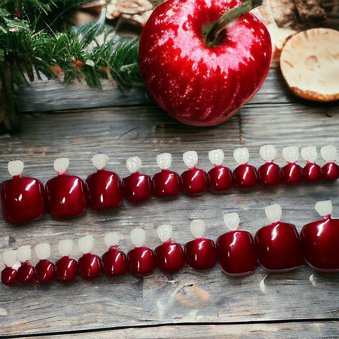 Press on Toenails Candy Apple Red - Etsy