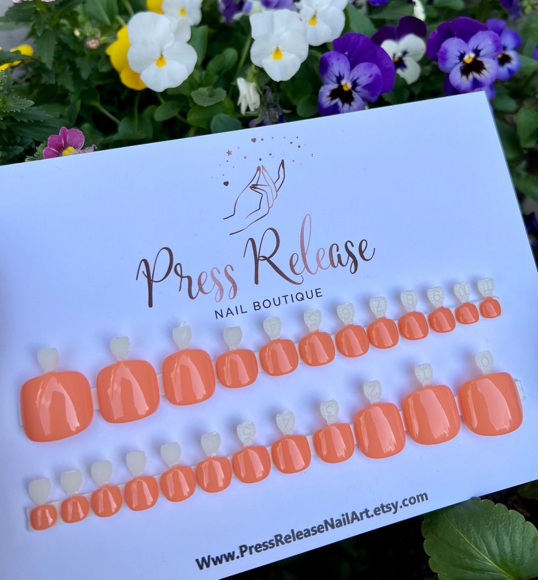 Press on Toe Nails- Peach Fuzz - Etsy