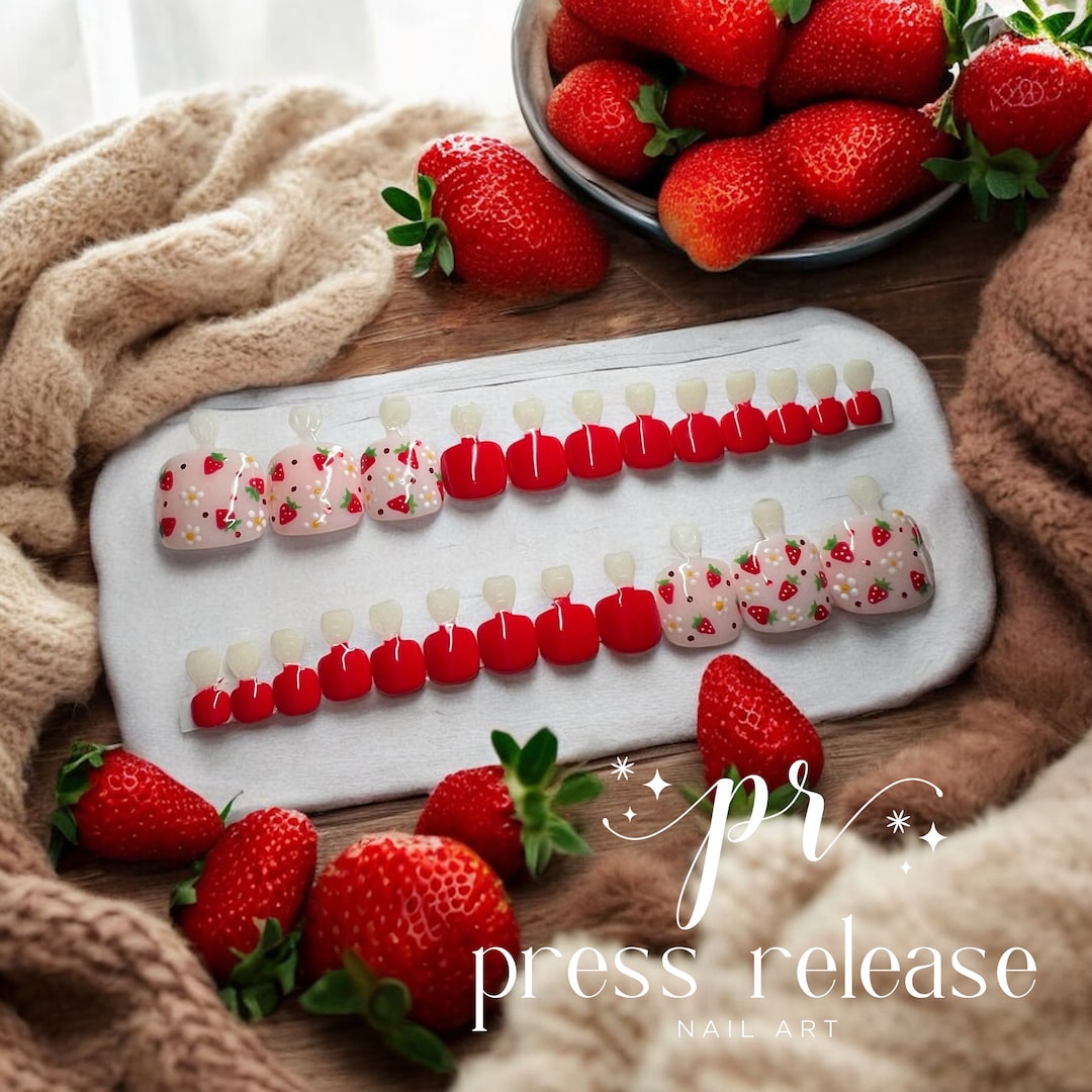 Press on Toe Nails - Strawberry Blossom - Etsy