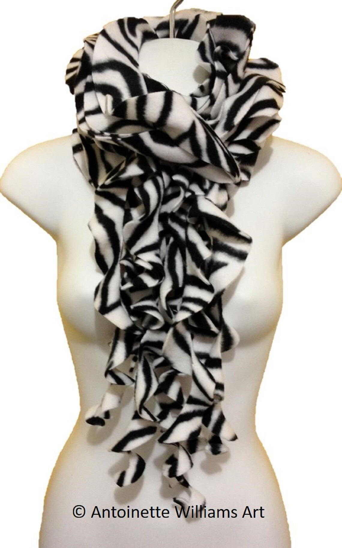 Chunky Ruffle Multi Strand Blizzard Fleece Rose Loop Cowl Scarf Multi ...