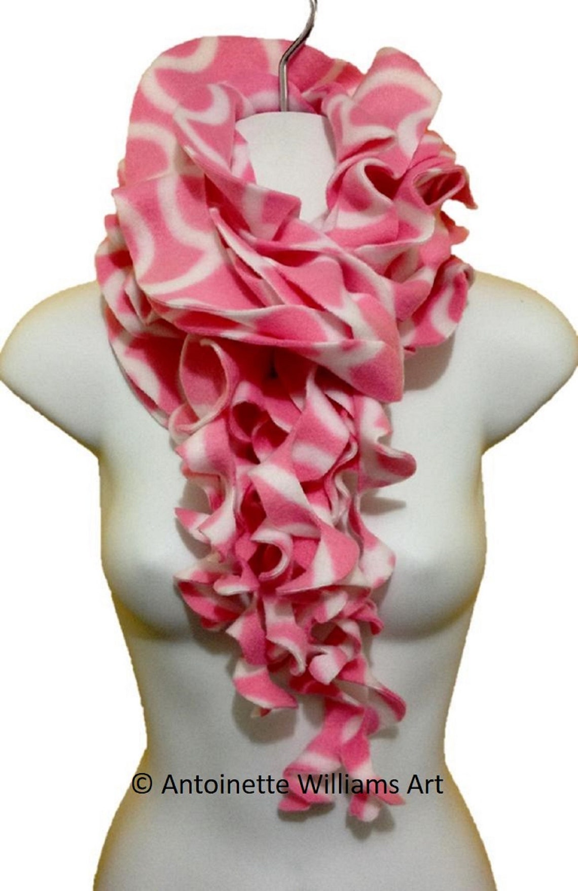 Chunky Ruffle Multi Strand Blizzard Fleece Rose Loop Cowl Scarf Multi ...