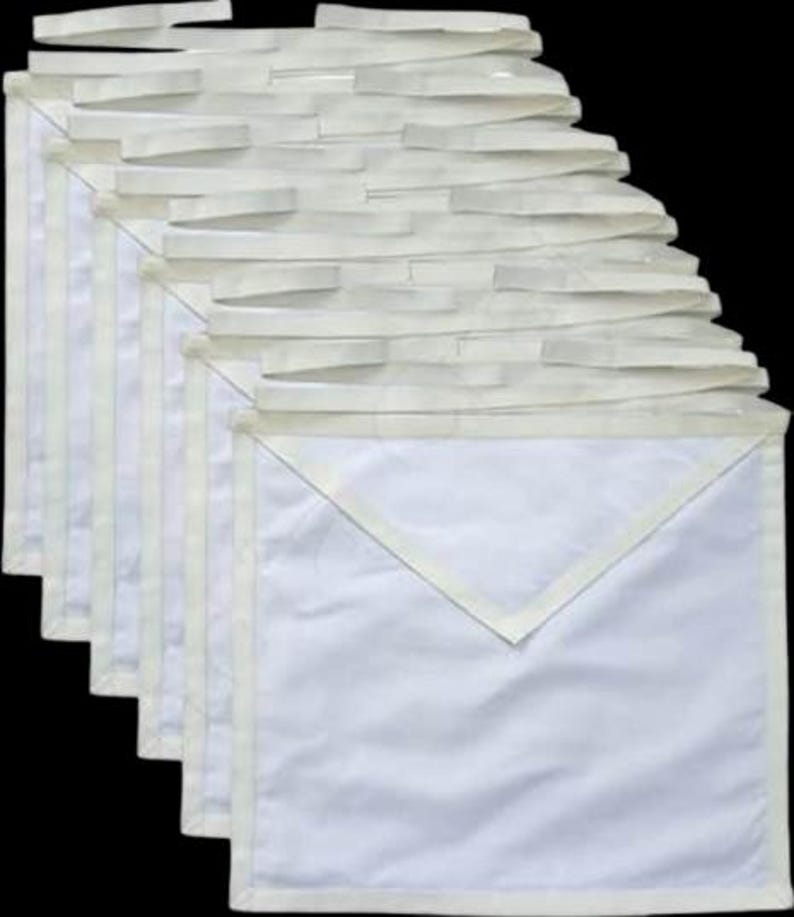 Masonic Regalia White Cotton Duck Cloth Candidate Apprentice Aprons ...
