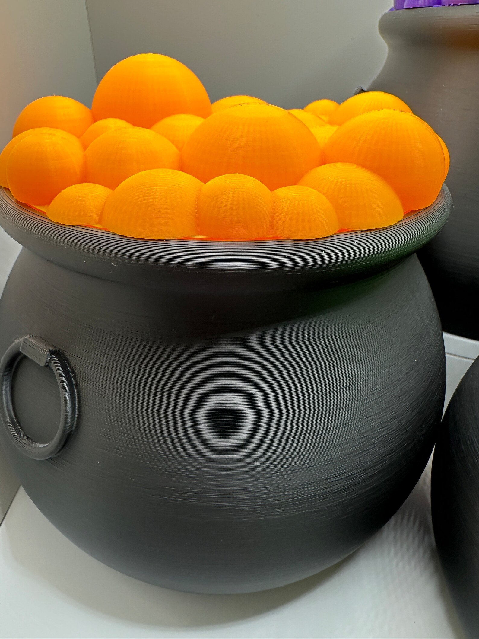 Halloween Cauldron Container With Flat Lid & Bubble Topper Small or Large Free Shipping - Etsy
