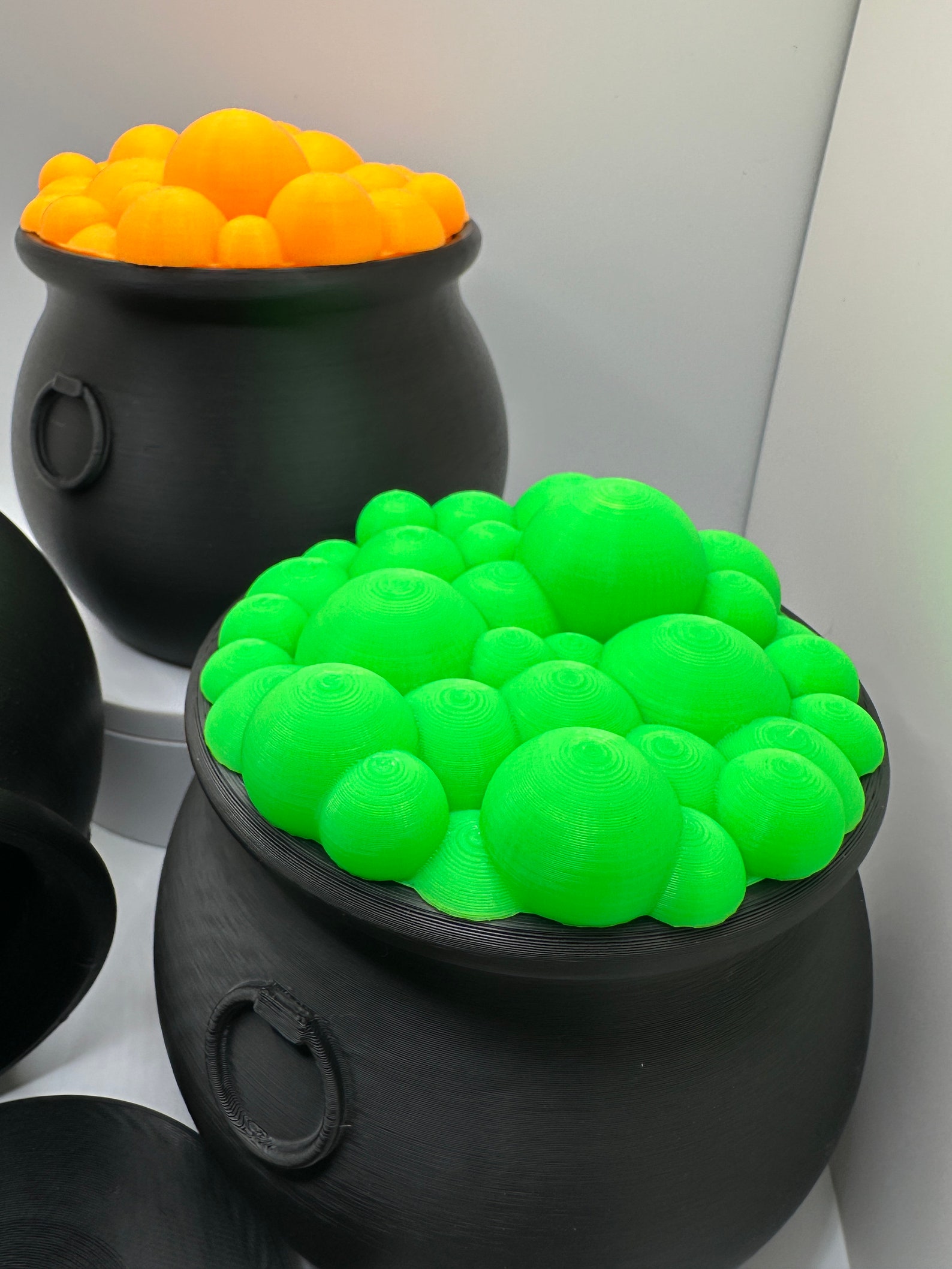 Halloween Cauldron Container With Flat Lid & Bubble Topper Small or ...