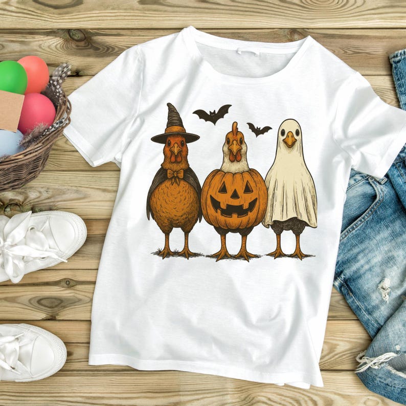 Ghost Chicken PNG, Pumpkin Chicken Clipart, Cute Halloween Farm Animal ...