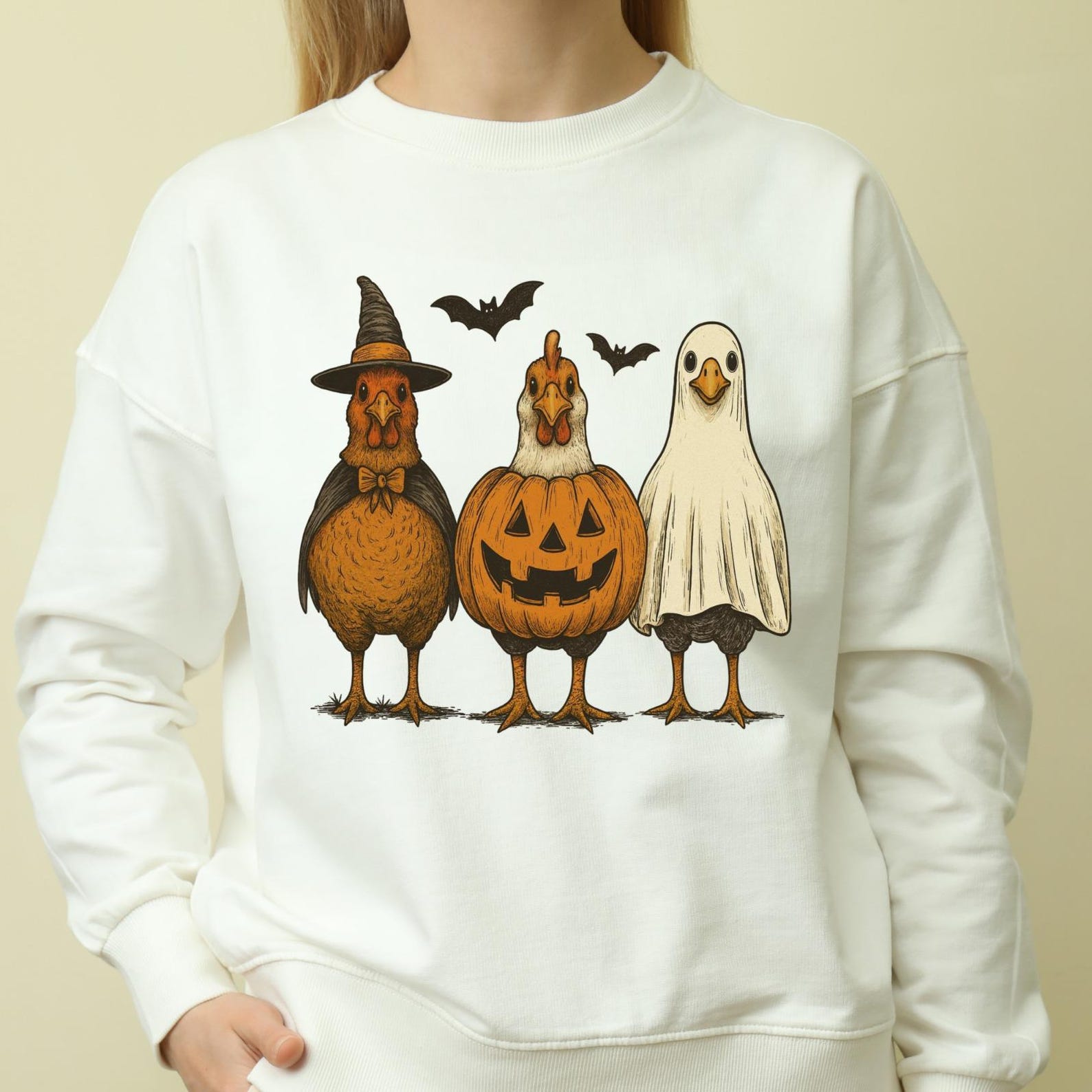Ghost Chicken PNG, Pumpkin Chicken Clipart, Cute Halloween Farm Animal ...