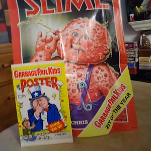 GARBAGE PAIL KIDS, 1986, Folded Poster, Slime Magazine, Pimple Popper ...