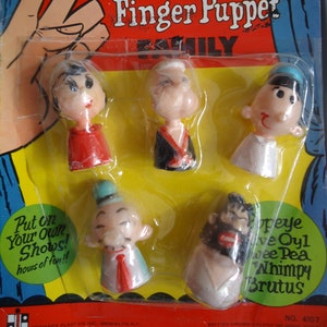 POPEYE FINGER PUPPETS Vintage Popeye the Sailor Man Olive - Etsy