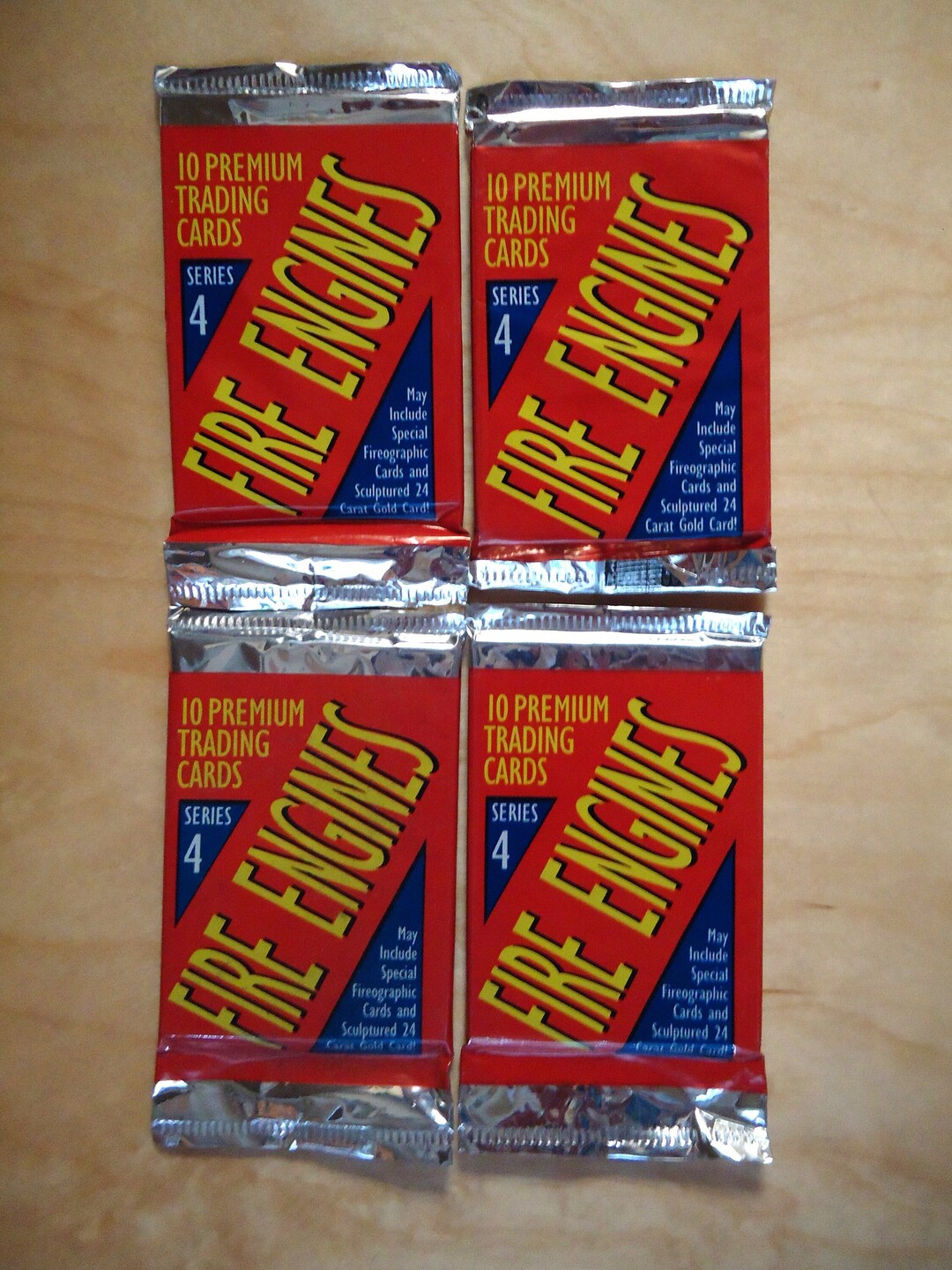 TRADING CARDS, 1994, Fire Engines, 4 Pack Lot, 10 Premium Cards per ...
