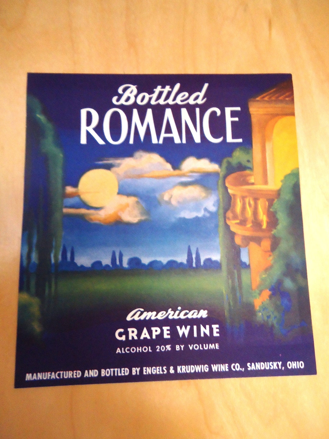 BOTTLED ROMANCE LABELS, 1930s, Two (2), Wine Labels, Engels & Krudwig ...