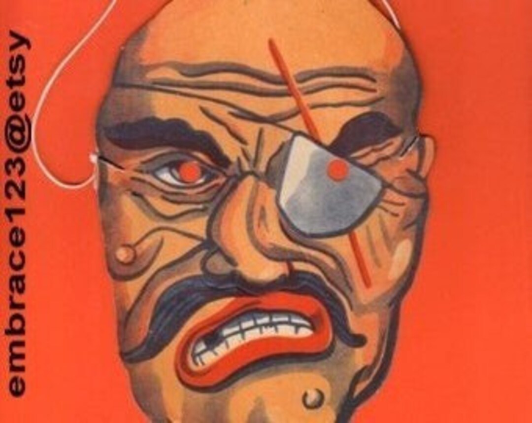 THUG MOBSTER MASK, 1940s, Halloween, Die Cut, Thin Cardboard, Outlaw ...