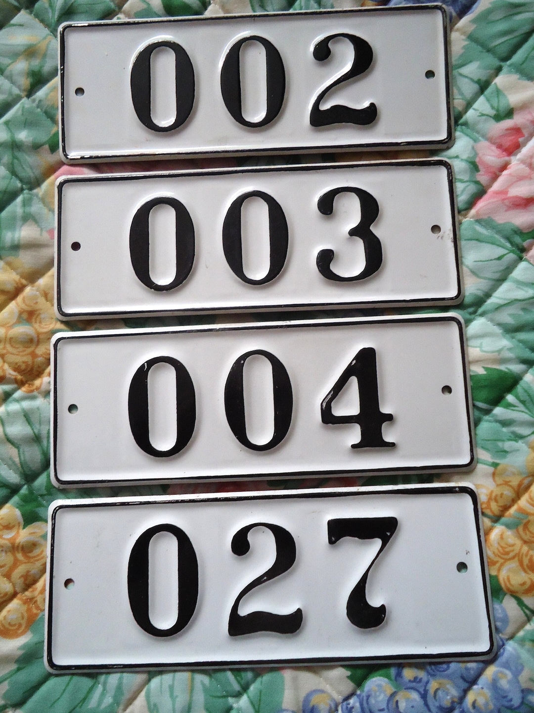 PRESSED METAL PLATE, One 1, Vintage, Black and White, Pressed Metal ...