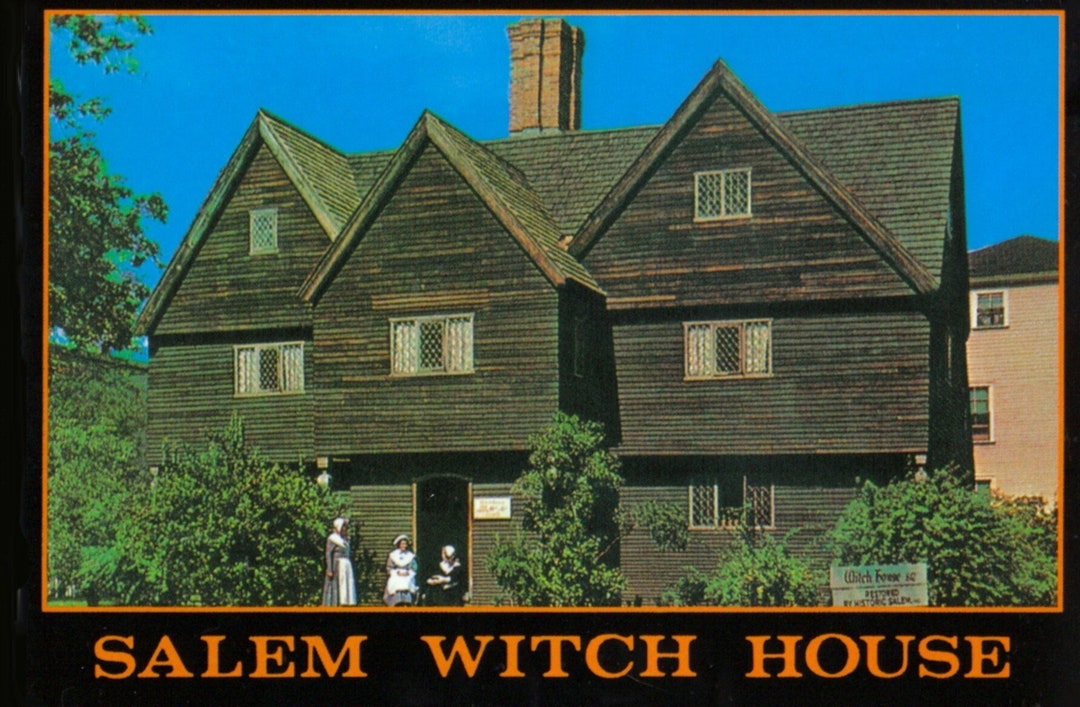 SALEM WITCH HOUSE, 1980s, Postcard, Oldest Witch House, Judge Corwin ...