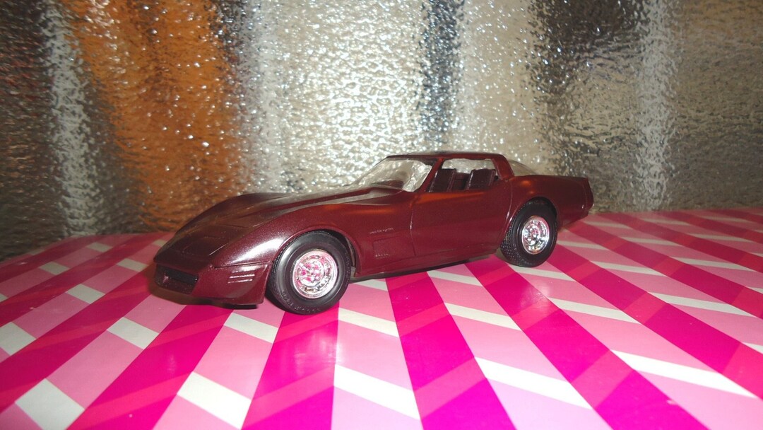 CHEVY CORVETTE PROMO, 1982, Dark Claret Plastic Car, Dealership, Scale ...