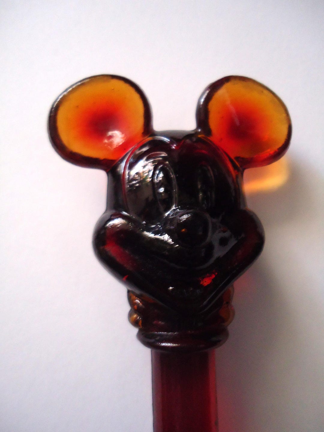 MICKEY MOUSE, Glass Bottle Stopper, Vintage, Stem Embossed Disney ...