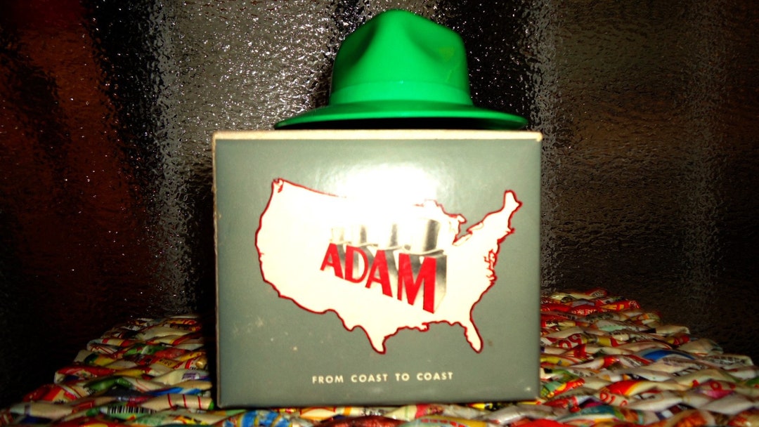 MINIATURE ADAM HATS, 1940s, Advertising, Green, Hard Plastic, Fedora ...