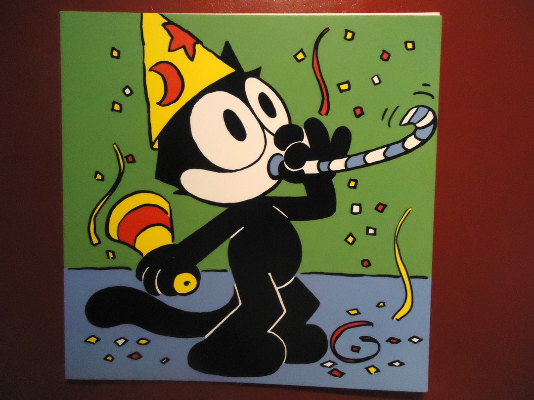 FELIX CAT CARD, Happy New Year, Cartoon Character, Felix the Cat Party ...