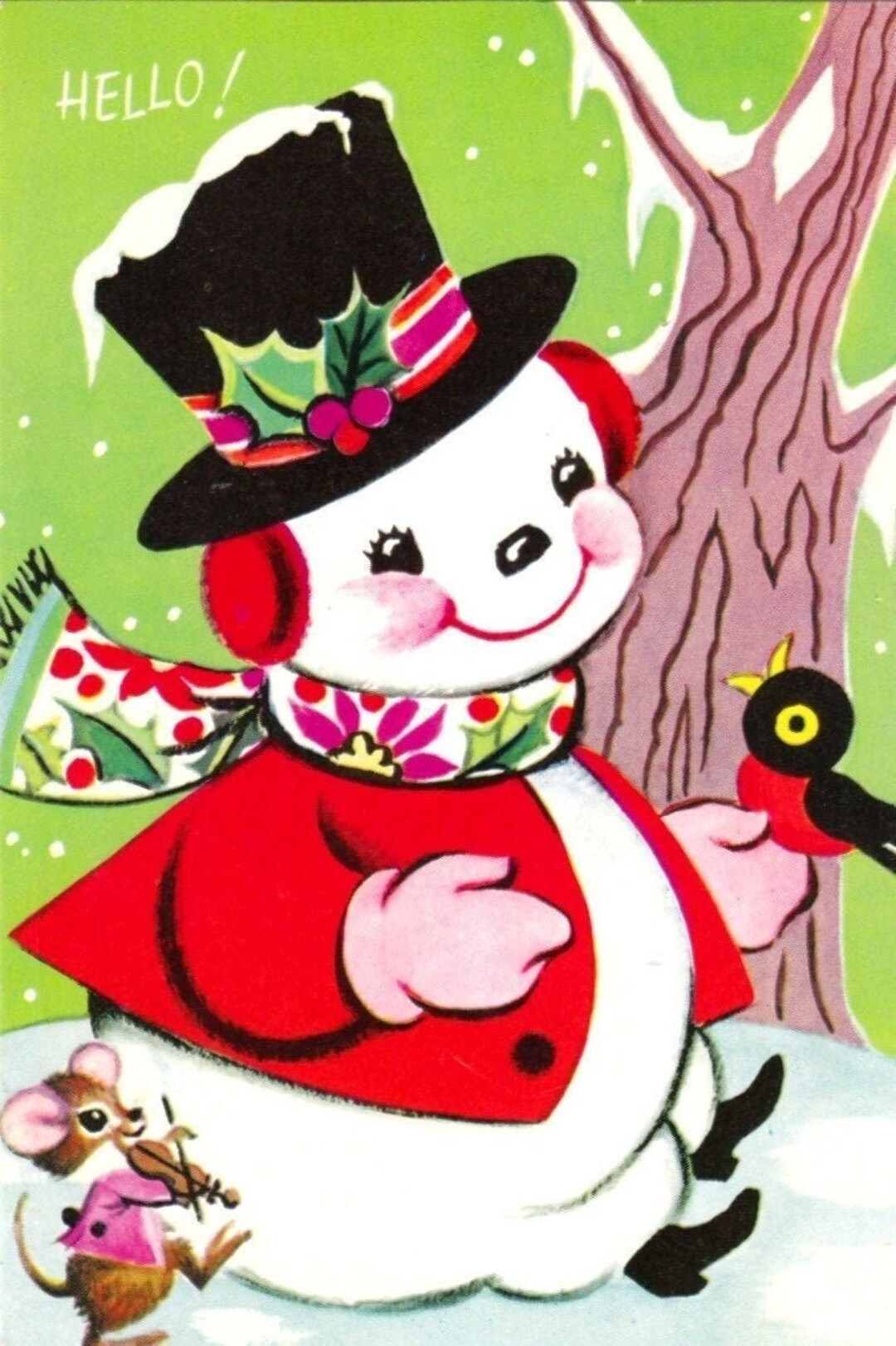 ACTIVITY CHRISTMAS CARD, Dot-to-dot, Jolly Little Snowman, Vintage ...